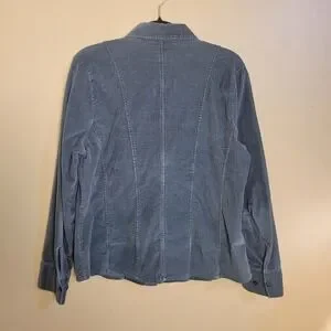 CJ Banks | Tops | Cj Banks Blue Corduroy Button Down Shirt Womens Size ...